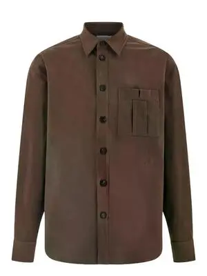 FERRAGAMO Cotton Shirt Jacket - Brown