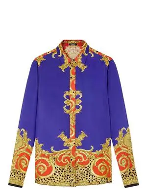Versace Baroque-print Shirt - Purple