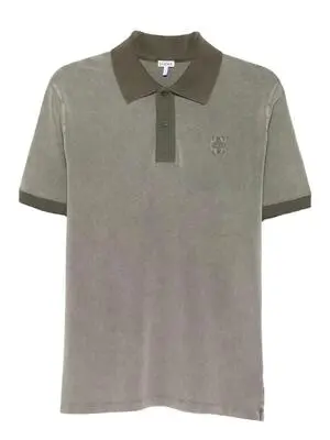 Loewe Embroidered Cotton Polo Shirt - Green