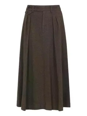 Ralph Lauren Pleated Tweed Skirt - Brown