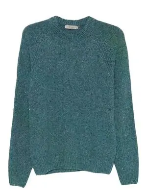 Canali Speckled Crew-neck Sweater - Blue