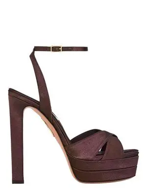 AQUAZZURA 130mm Divine Plateau Sandals - Brown