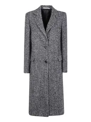 TAGLIATORE Amanda Herringbone Wool Coat