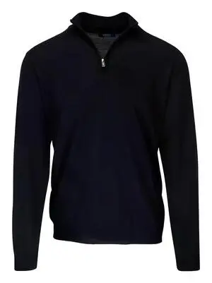 Fedeli Half-zip Wool Sweater - Blue