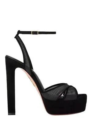AQUAZZURA 130mm Divine Platform Sandals - Black