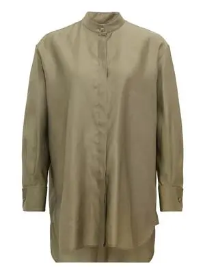 Max Mara Mandarin-collar Shirt - Green