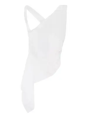 Rhude Asymmetrical Draped Blouse - White