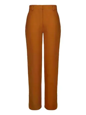 PAULA Side-slit Trousers - Brown