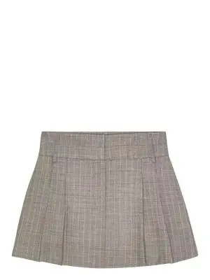 Remain Birger Christensen Double-waistband Pleated Mini Skirt - Grey