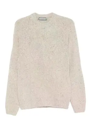 Canali Speckled Crew-neck Sweater - Neutrals