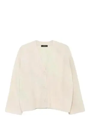 JOSEPH Ribbed Button Cardigan - Neutrals