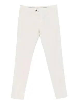 Canali Button-fastening Cotton-blend Trousers - Neutrals