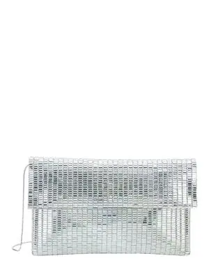 TWENTY FOURHAITCH Pixel-pattern Clutch Bag - Silver