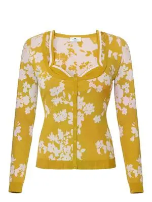 Elisabetta Franchi Floral Jacquard Cardigan - Dj4