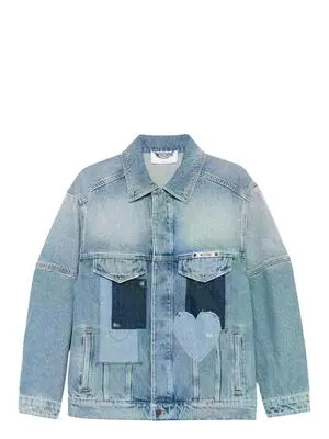 Moschino Heart-patch Denim Jacket - Blue