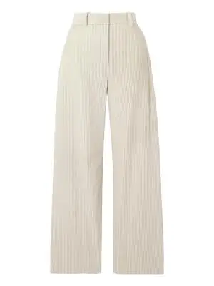 Proenza Schouler Lidie Cotton-corduroy Wide-leg Pants - Neutrals