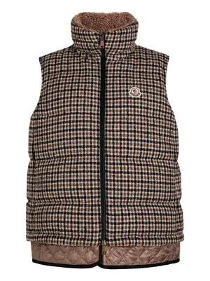 MONCLER Houndstooth Quilted Wool-Blend Gilet