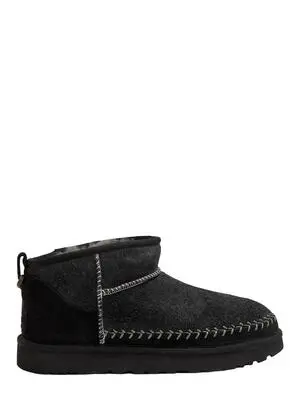 UGG Classic Ultra Mini Suede Ankle Boots - Black