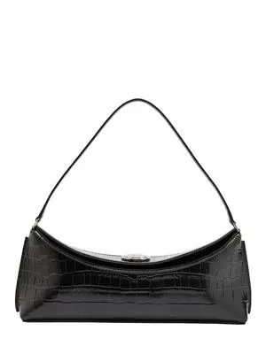 Jacquemus Le Calisson Crocodile-effect Leather Shoulder Bag - Black