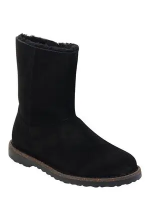 BIRKENSTOCK Uppsala Zip Shearling Suede Boots - Black