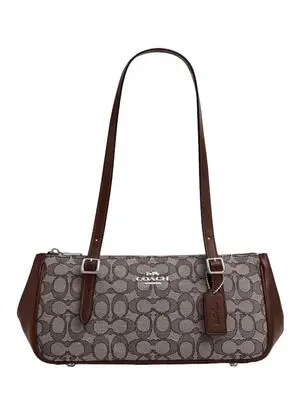 COACH® Asher Shoulder Bag In Signature Jacquard - Signature Jacquard/silver/oak/maple