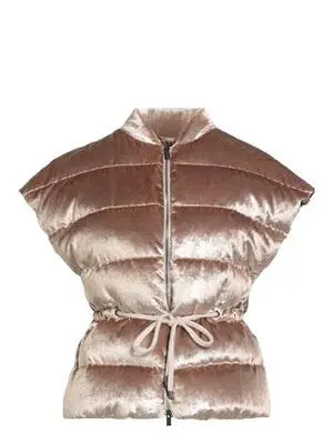 Peserico Quilted Down Sleeveless Vest - Gold