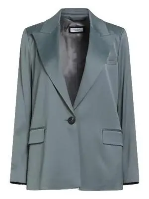 Peserico Single-breasted Blazer With Embellishment - Grey
