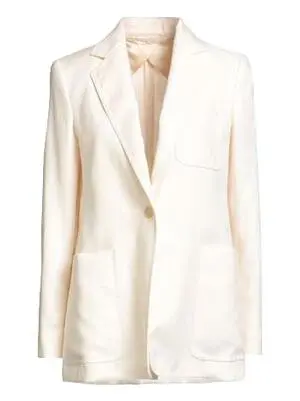 Max Mara Single-breasted Linen Blazer - White