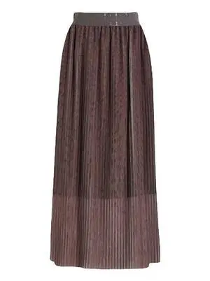 Peserico Maxi Pleated Tulle Skirt - Brown