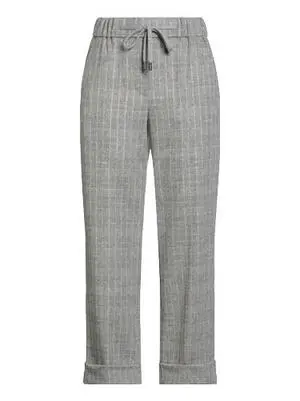 Peserico Tartan Patterned Wool-blend Pants - Grey