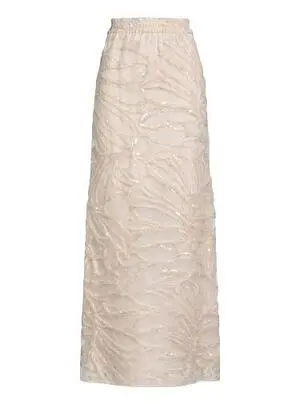 Brunello Cucinelli Silk Blend Maxi Skirt - Beige