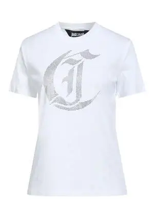 Just Cavalli Cotton Jersey T-shirt With Appliqués - White