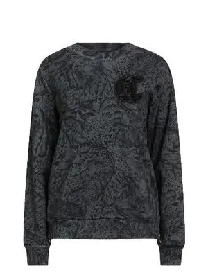 Just Cavalli Sweatshirt With Leopard Print And Brand Logo - Grey