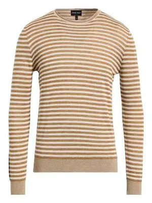 Giorgio Armani Striped Crewneck Sweater - Beige