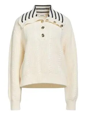 SANDRO Wool Blend Two-Tone Sweater