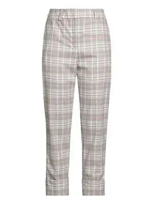 Peserico Tapered Flannel Tartan Pants - Beige