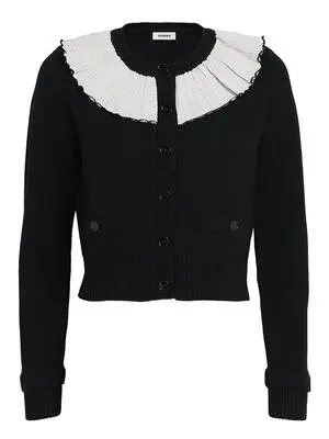 Sandro Frill-detail Cardigan - Black