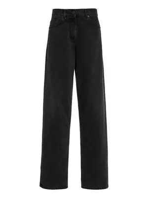 THE ROW Clair Mid-rise Straight-leg Jeans - Black