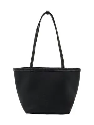 THE ROW Medium Park Leather Stitched Tote - Black