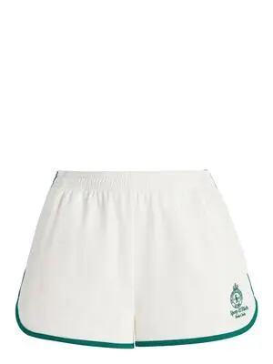 SPORTY & RICH Crown Cotton-piqué Tennis Shorts - Green