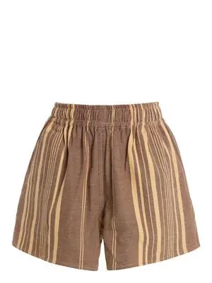 MARRAKSHI LIFE Striped High-Rise Shorts