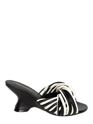 DRIES VAN NOTEN Twisted Tubular Leather Mules