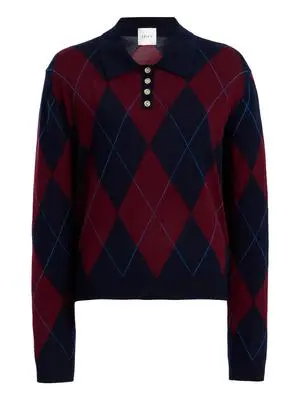 LESET James Argyle-Knit Polo