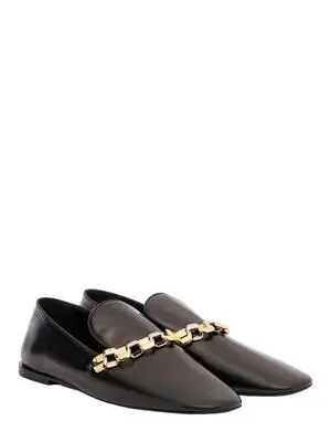 JIL SANDER Chain-detail Leather Loafers - Black