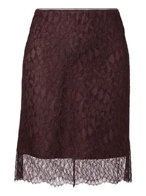 Vince Lace Midi Skirt - Burgundy