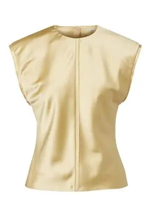 Ami Satin Sleeveless Top - Yellow
