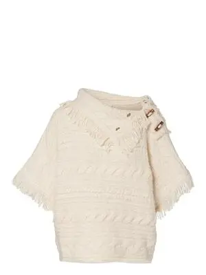 MARANT ETOILE Blanche Cable-knit Cotton-blend Sweater - White
