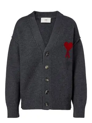 Ami De Cœur Virgin Wool Cardigan - Grey