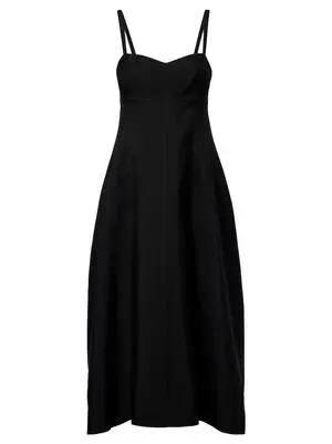 JIL SANDER Gabardine Midi Dress - Black