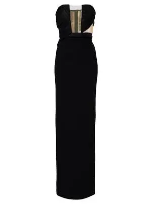 NENSI DOJAKA Cutout Strapless Gown - Black